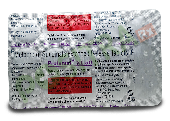 PROLOMET XL 50MG TABLETS | PositraRx: Your Local Online Pharmacy
