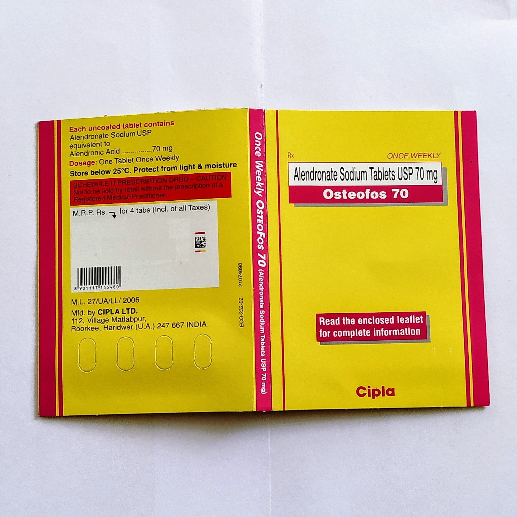 PositraRx: Your Local Online Pharmacy: OSTEOFOS 70 MG TABLET