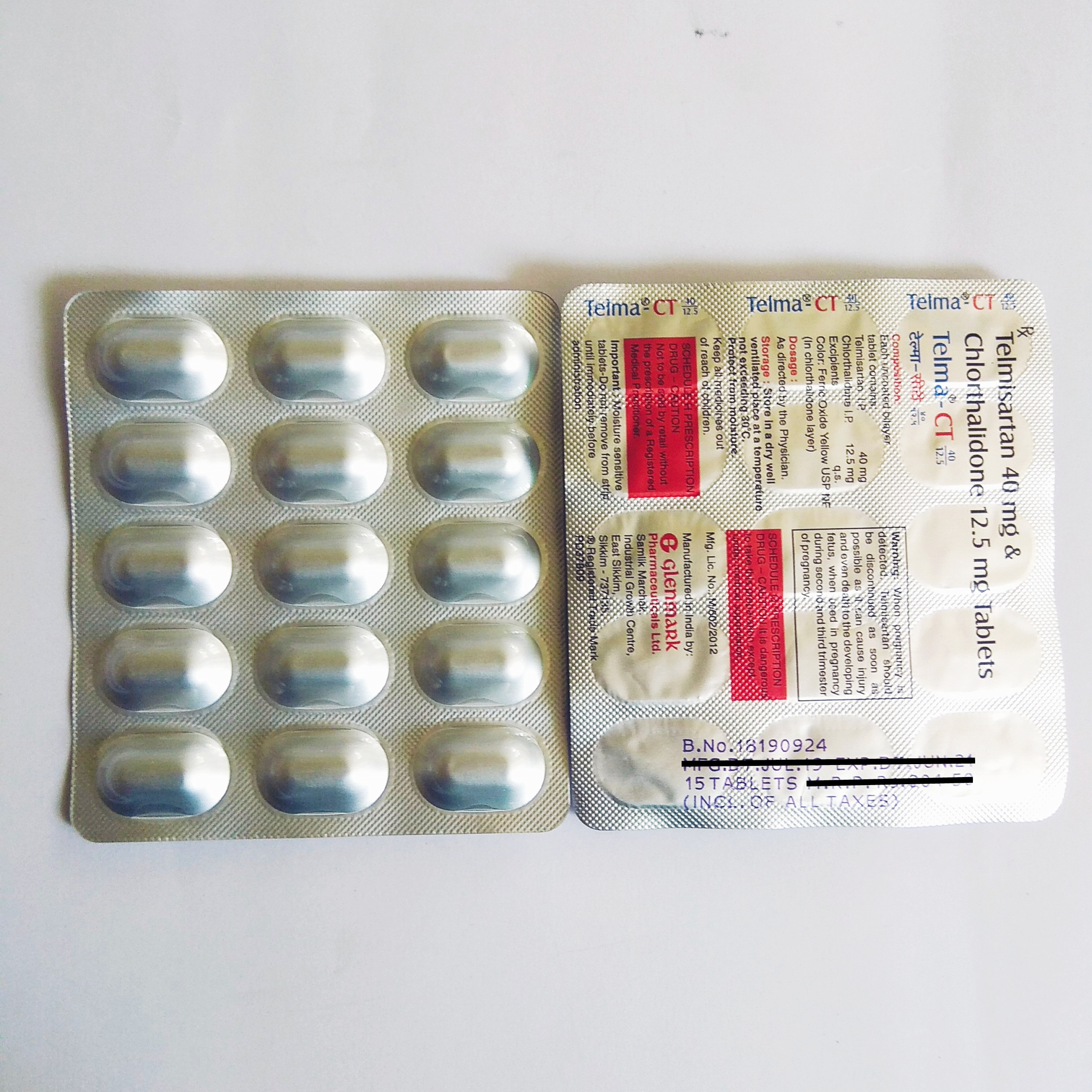 PositraRx: Your Local Online Pharmacy: TELMA CT 40/12.5 MG TABLET